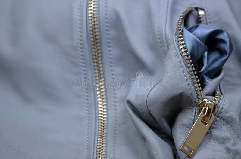 Open Zipper on a Jacket Pocket, Close Up. Stock Photo - Image of fabric ...