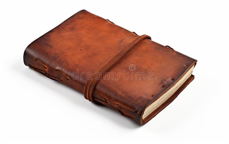 Leather Journal on White Background Stock Illustration - Illustration ...