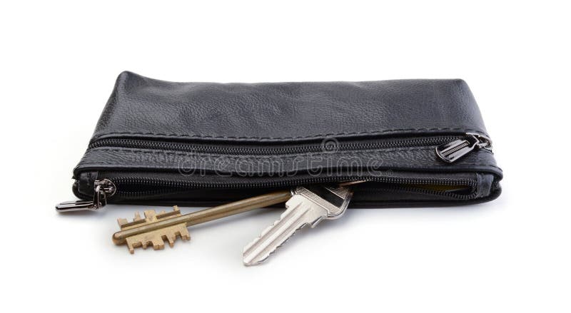 Leather Key Wallet Isolated on White Stock Image - Image of property ...