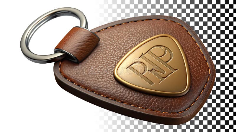 Leather Keychain with Initial Logo Personal Accessory and Key Holder ...