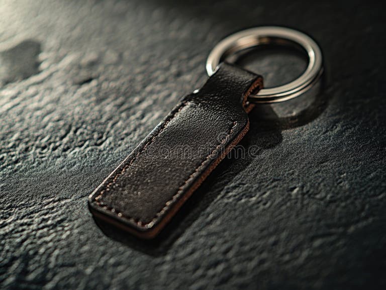 Leather Keychain on Table stock image. Image of decorative - 376252721