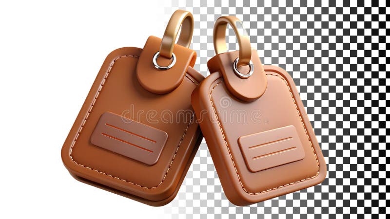 Leather Keychains Pair, Accessory Item and Personal Tag Png Transparent ...