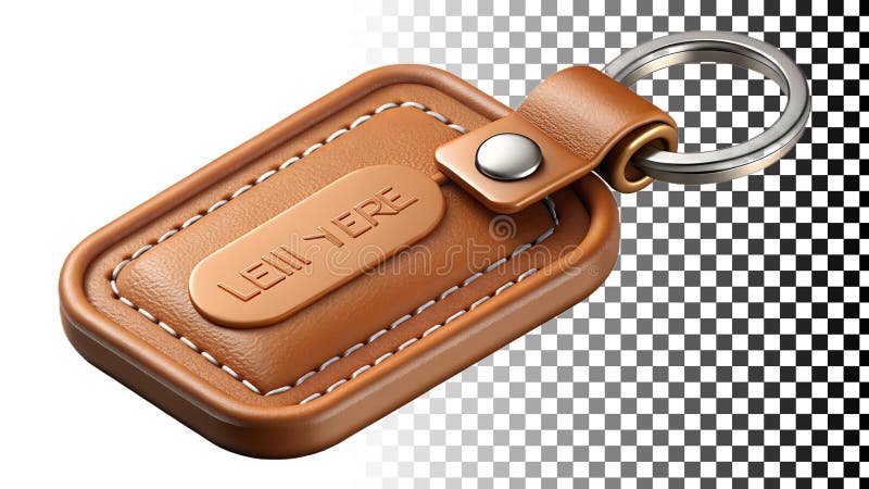 Leather Keyring with Tag Simple Accessory Everyday Essential Png ...