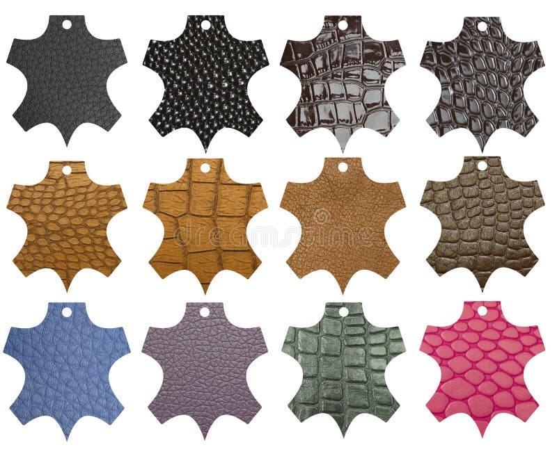 Leather Labels Different Colors and Texture Stock Illustration ...