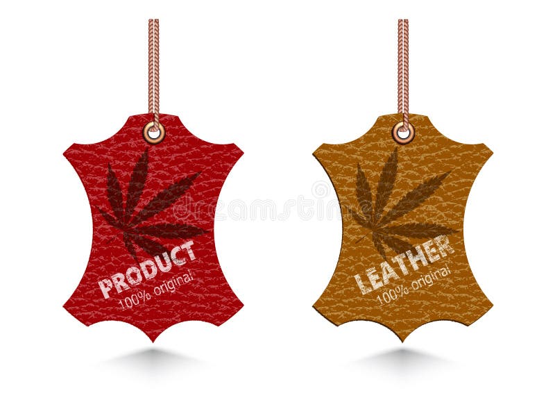 Set of leather tag labels stock vector. Illustration of element - 19525090