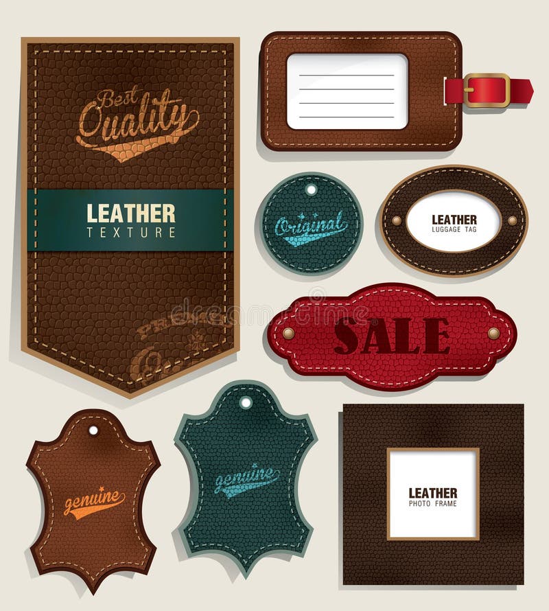 Leather labels stock vector. Illustration of sign, strap - 13952766