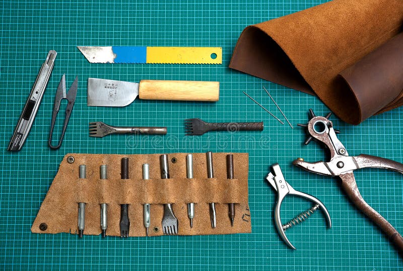 Leather making tools stock image. Image of making, punch - 51377197