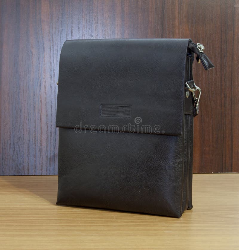 Leather Men S Bag. for Documents. Brown Stock Photo - Image of metal ...