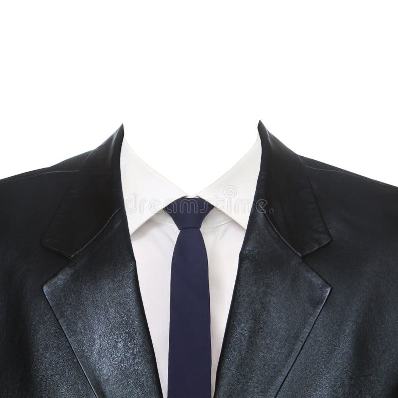 Leather Mens Jacket. White Shirt with Tie Stock Photo - Image of ...