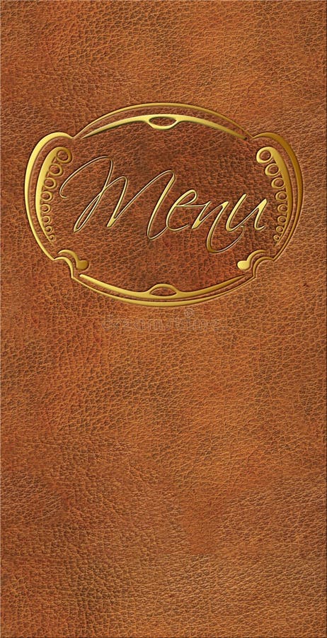 Leather Menu Card Goldplated Stock Photo - Image of beverage, cafe ...