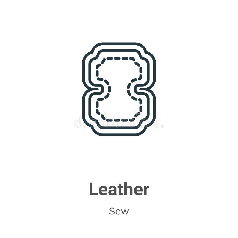 Leather Outline Vector Icon. Thin Line Black Leather Icon, Flat Vector ...
