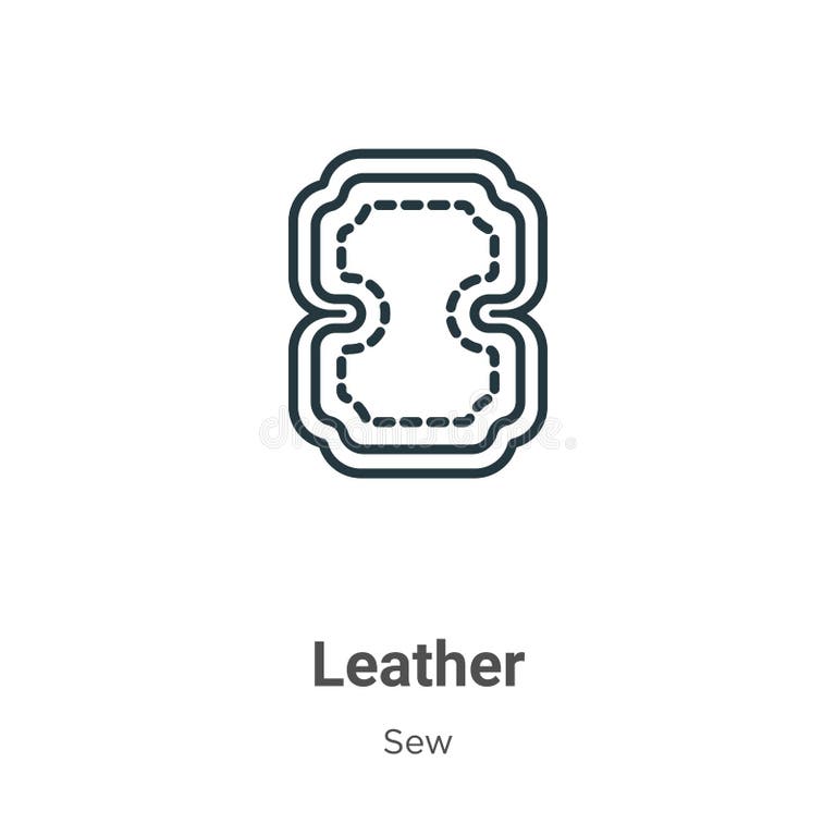 Leather Outline Vector Icon. Thin Line Black Leather Icon, Flat Vector ...