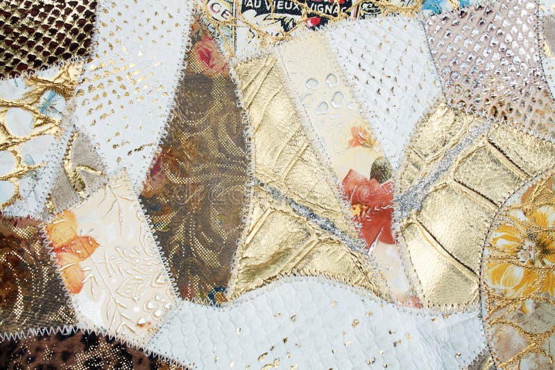 Leather patchwork texture stock image. Image of stitch - 15869871