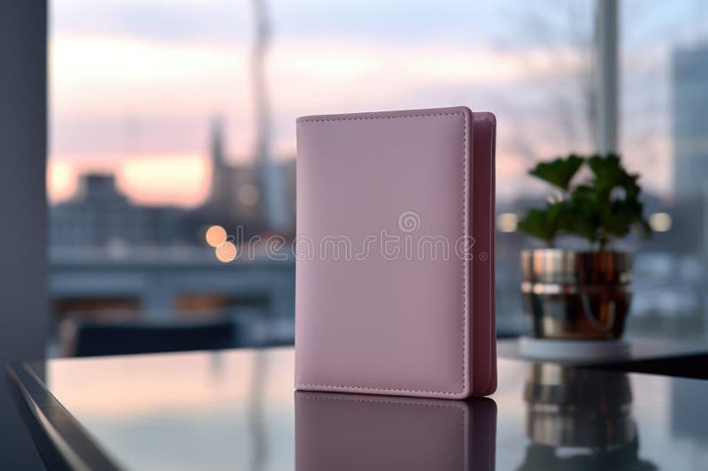 Leather Planner on Modern Office Desk Stock Illustration - Illustration ...