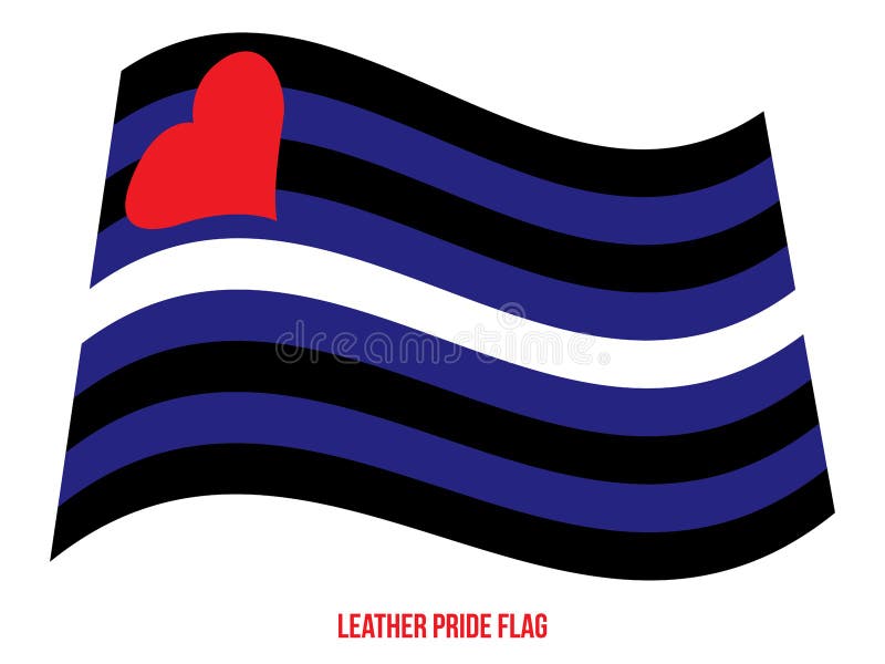 Leather Pride Flag Waving Vector Illustration Designed with Correct ...