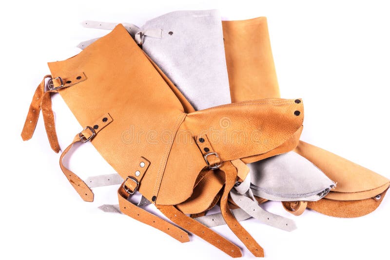 Leather Protection for Lower Leg Stock Photo - Image of fabricator ...