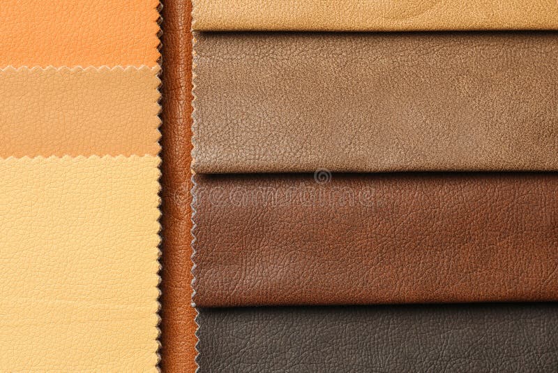Leather Samples of Different Colors for Interior Design Stock Photo ...