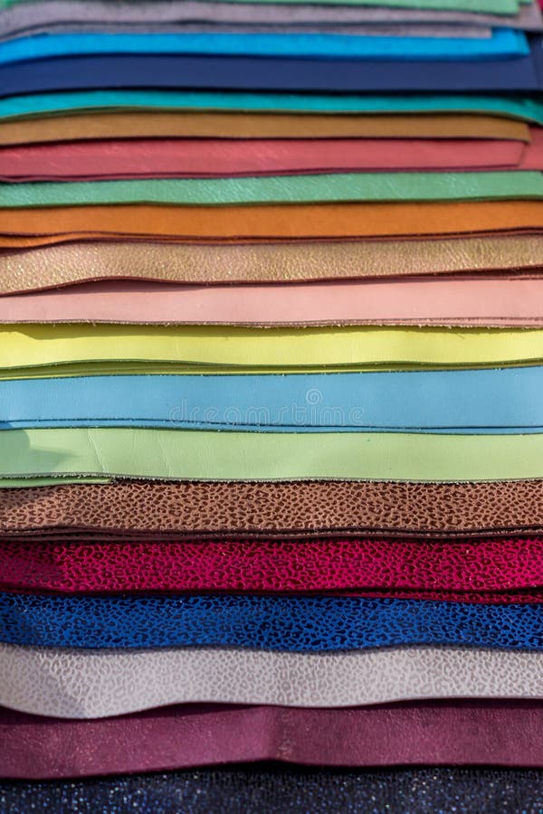 Leather Samples of Different Colors for Interior Design and Craft ...