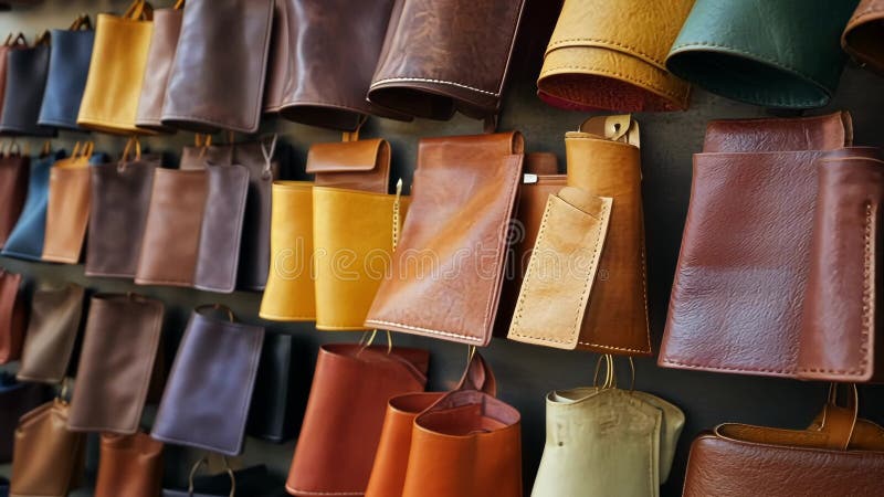 Leather Samples Hanging in a Traditional Workshop Stock Footage - Video ...