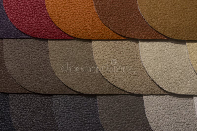 Leather Samples on Old Wood Table Stock Photo - Image of good, closeup ...