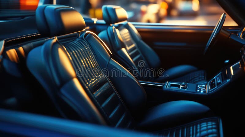 Leather Seat Car Interior Close-up, Showcasing Details and Quality ...