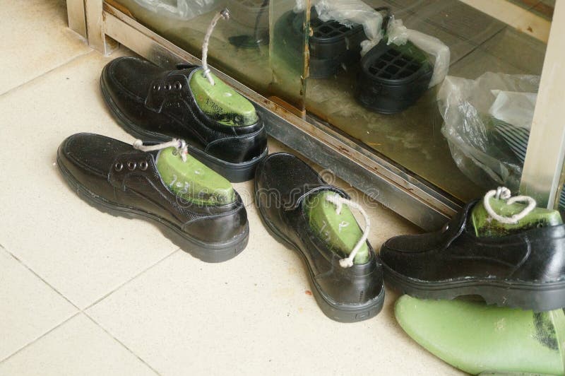 Leather Shoes Processing and Shoe Mould Stock Image - Image of model ...