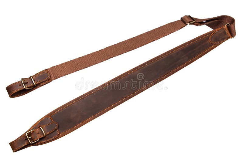 Leather Shoulder Strap for a Gun Isolated on White Background Stock ...