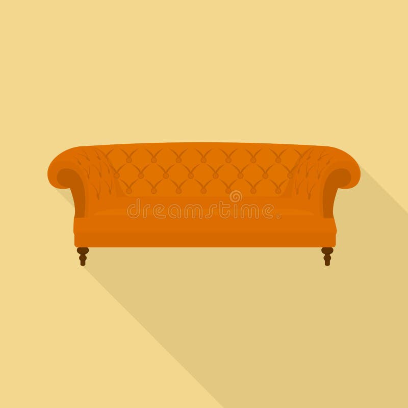 Brown Sofa Icon in Cartoon Style Stock Vector - Illustration of ...