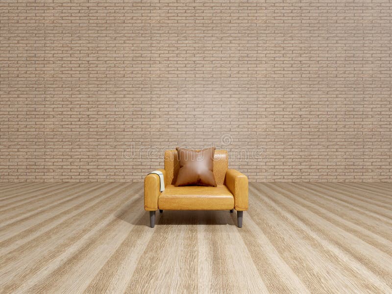 Leather Sofa in the Room. 3D Rendering Stock Illustration ...