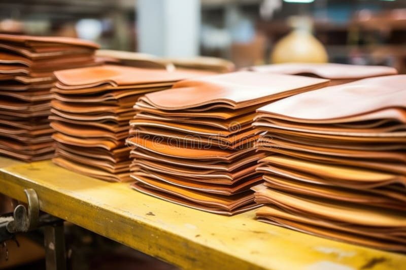 Leather Soles Stacked for Boot-making Process Stock Image - Image of ...