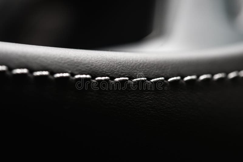 Leather Stitched Square Black Shiny Texture Stock Image - Image of ...