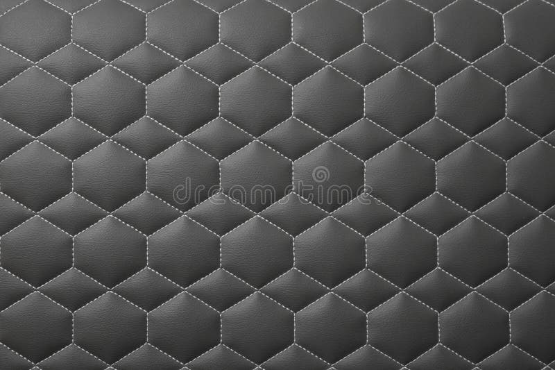 Leather Stitched Hexagon or Honeycomb and Diamond Shape Pattern, Gray ...