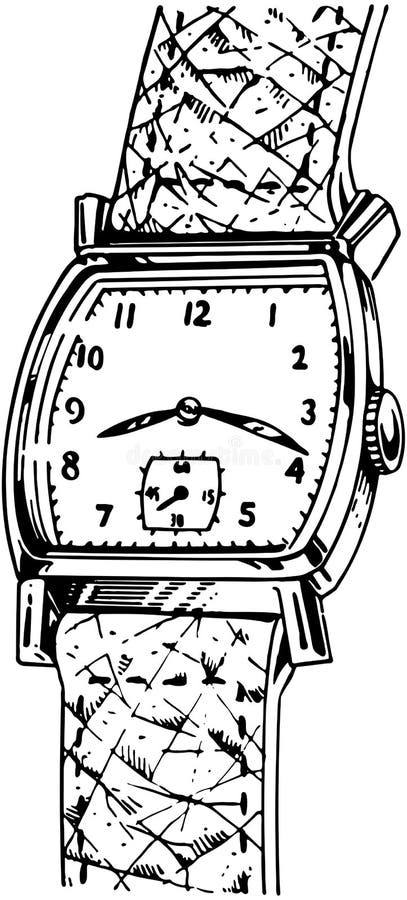Leather Strap Watch stock vector. Illustration of womens - 42096657