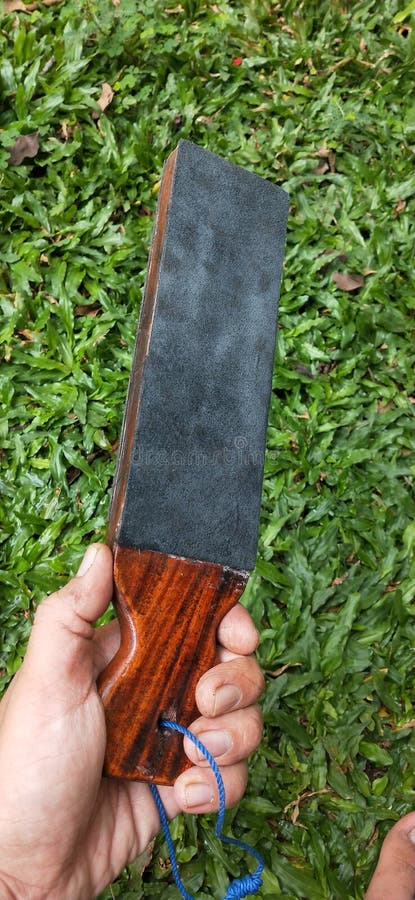 Leather Strop Handmade for Sharpening Knife Stock Photo - Image of soil ...