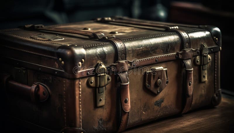 Leather Suitcase Handle Rusty, Old Fashioned Lock Antique Luggage ...