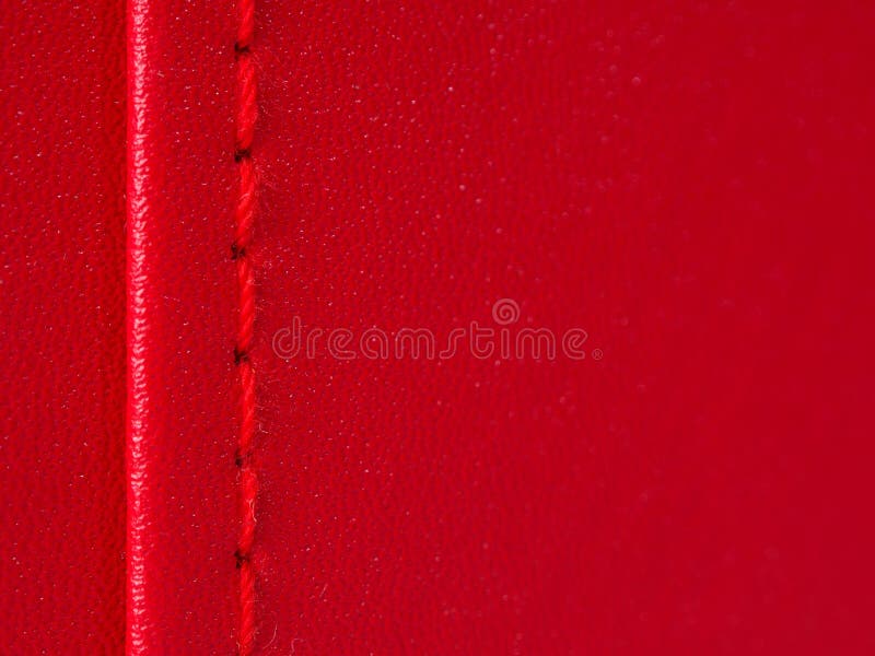 Leather Surface of the Material with a Red Seam and a Zipper on Bags ...