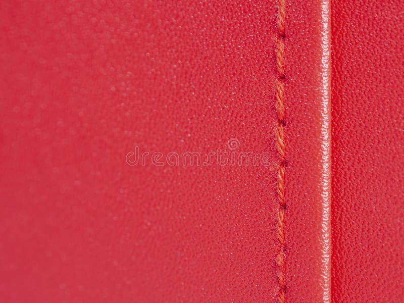 Leather Surface of the Material with a Red Seam and a Zipper on Bags ...