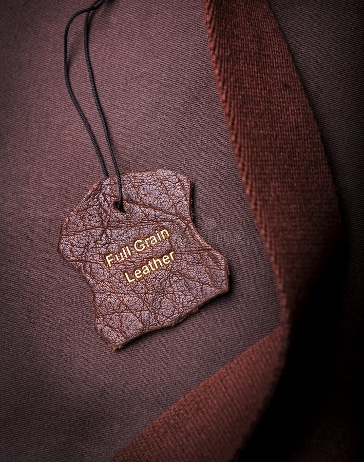 Leather Tag stock image. Image of tags, grain, stitch - 43015325