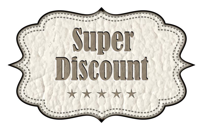 Leather Tag - Super Discount Stock Vector - Illustration of sticker ...