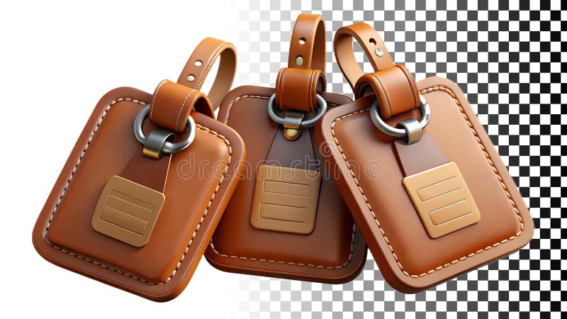 Leather Tags Set of Brown Labels and Craft Supply Png Transparent Image ...