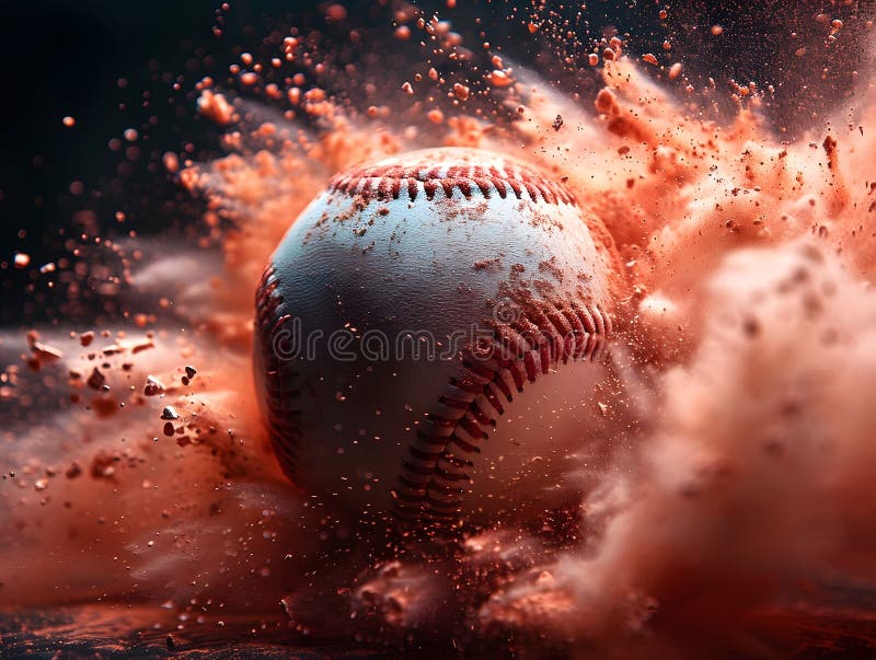 Leather Tennis Ball Covered in Colored Dust. AI Generated. Stock Image ...