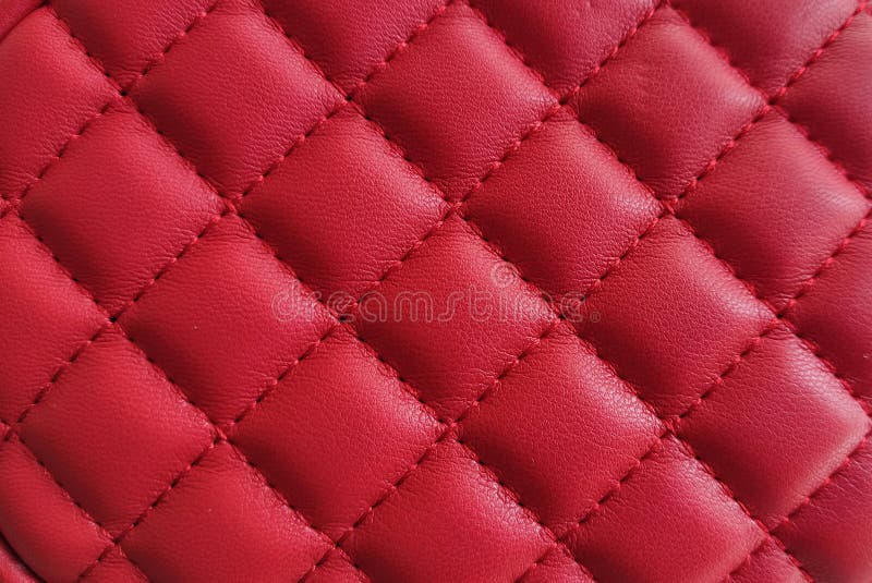 Leather Texture with Red Embroidery Stock Photo - Image of light ...