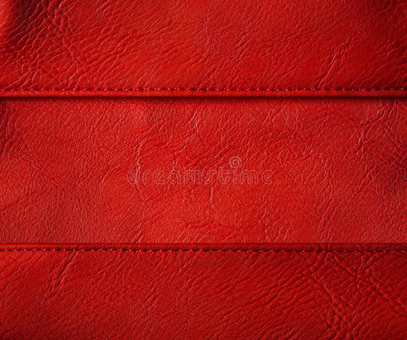 Leather Thread Seam Background, Red Stitched Clothing Texture Stock ...
