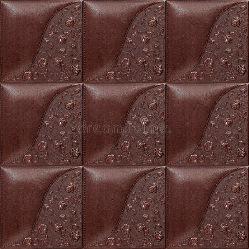 Leather Tile with Volume Drawing. Stock Photo - Image of backdrop ...