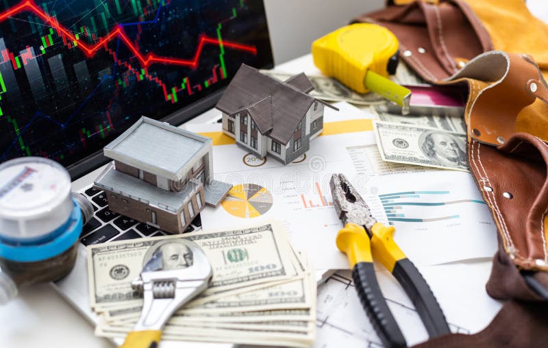 Leather Tool Belt with Construction Tooling on Wooden Board Maintenance ...