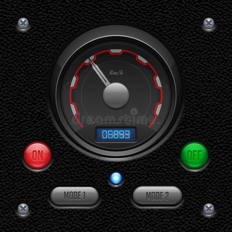 Leather Ui Application Software Controls Set Switch Button Lamp