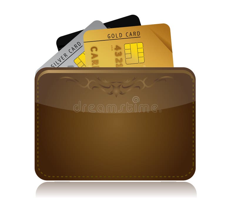 Brown Leather Wallet Atm Bank Machine Stock Vector - Illustration of ...