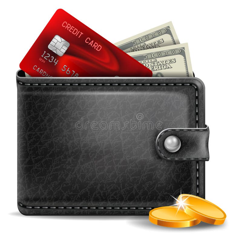 Brown Leather Wallet Atm Bank Machine Stock Vector - Illustration of ...