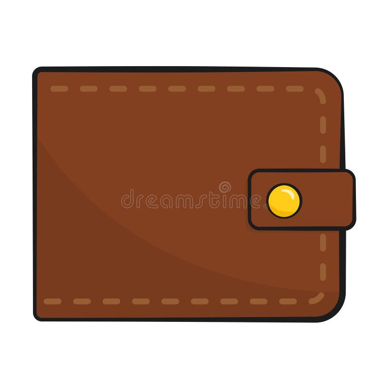 Leather Wallet. Cartoon Illustration Stock Vector - Illustration of ...