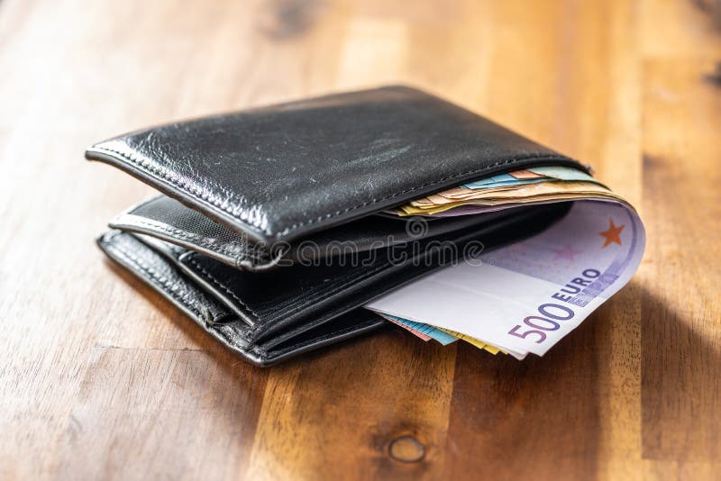 Leather Wallet and Euro Money Stock Photo - Image of euro, savings ...